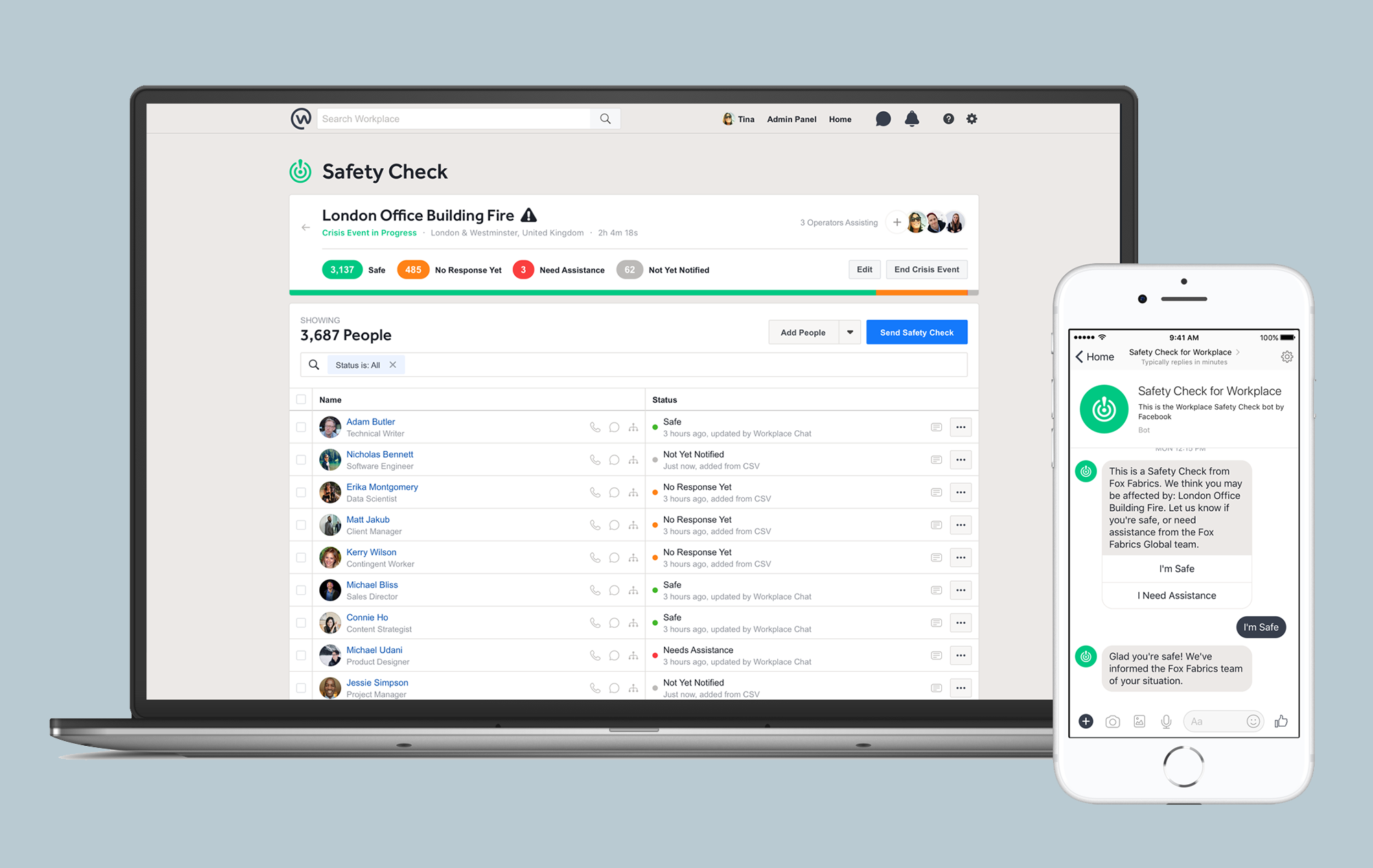 Facebook releases Safety Check crisis response tool for Workplace ...